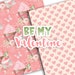 Be My Valentine Digital Paper Pack, Pattern, Romantic Watercolor ...