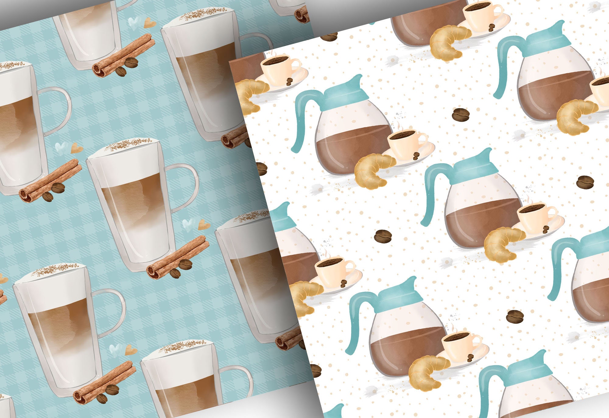 Coffee Digital Paper Pack Cafe Latte Design Cup of Coffee - Etsy