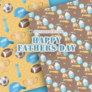 Watercolor Father's Day Digital Paper Pack, Father's Day Pattern, Beer ...