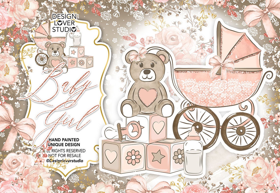 Baby Girl Design, Baby Clipart, Cute Baby Bear Clip Art, Sleeping Baby ...