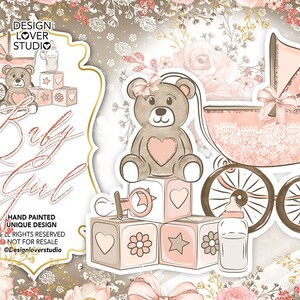 Baby Girl Design, Baby Clipart, Cute Baby Bear Clip Art, Sleeping Baby ...