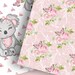 Cute Koala Digital Paper Pack, Spring Flower, Baby Pink Floral Digital ...