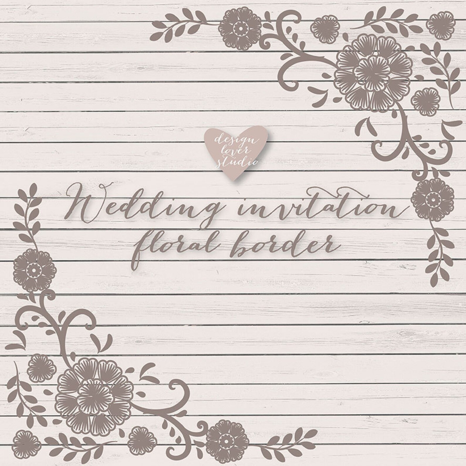 Premium VECTOR Lace Border Rustic Wedding Invitation Border | Etsy