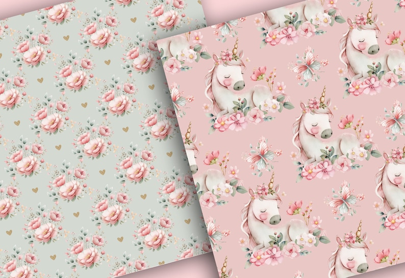 Watercolor Fairy Tale Digital Paper Pack, Fairy Pattern, Swing, Flower ...