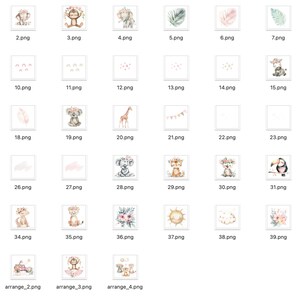 Pink Safari Animals, Watercolor Safari Nursery Clipart, Safari ...