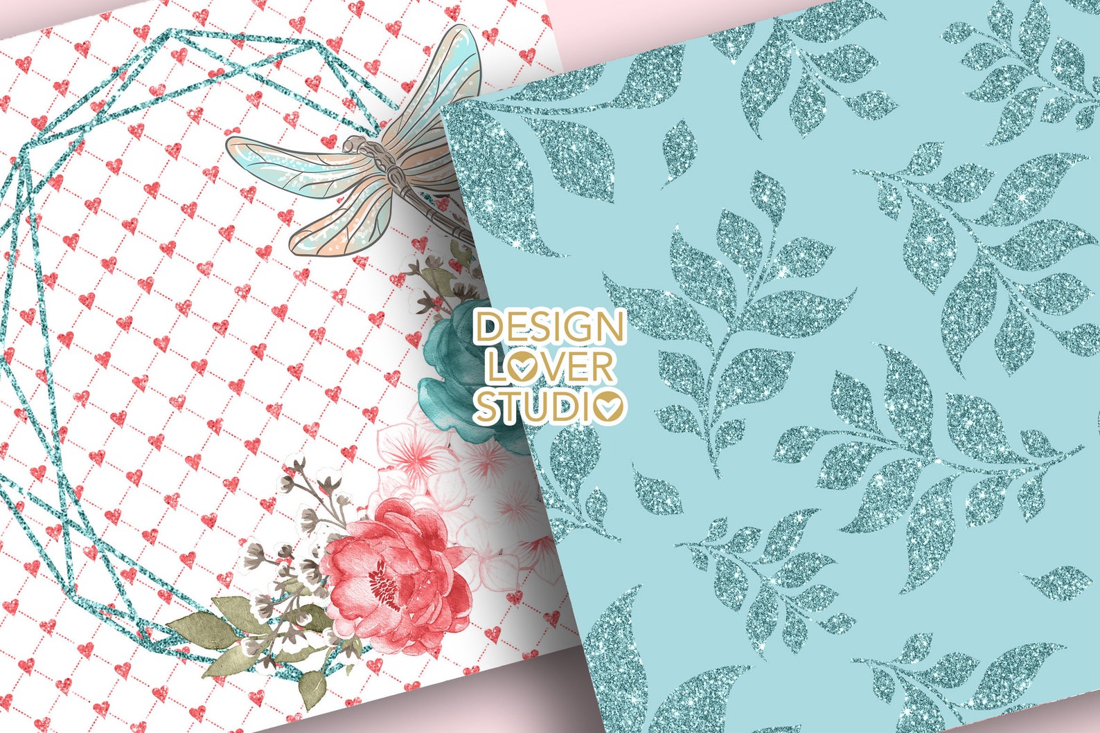 Sweet Dragonfly Digital Paper Pack Spring Watercolor Flower - Etsy