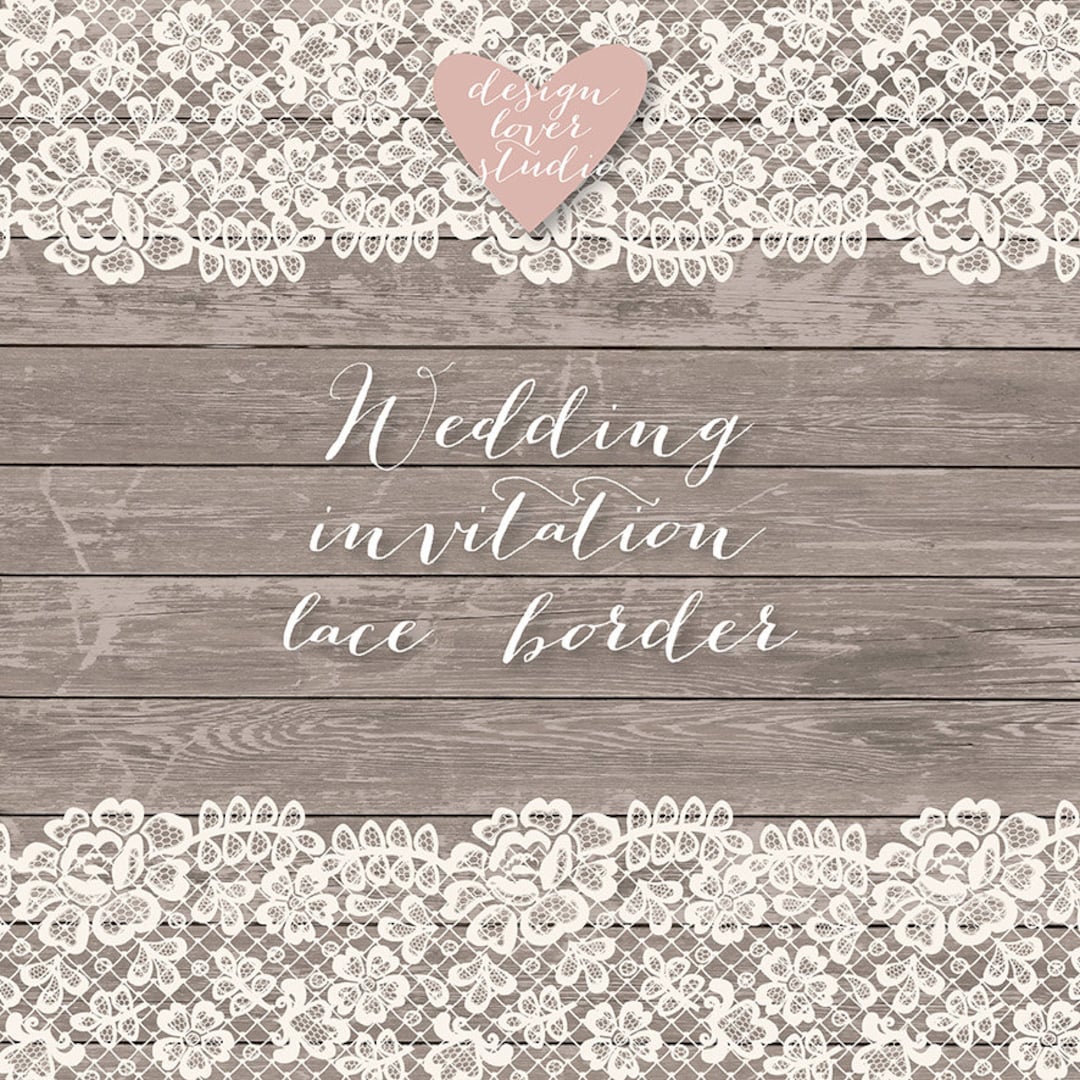 Lace Border Rustic Wedding Invitation Border Frame Lace - Etsy