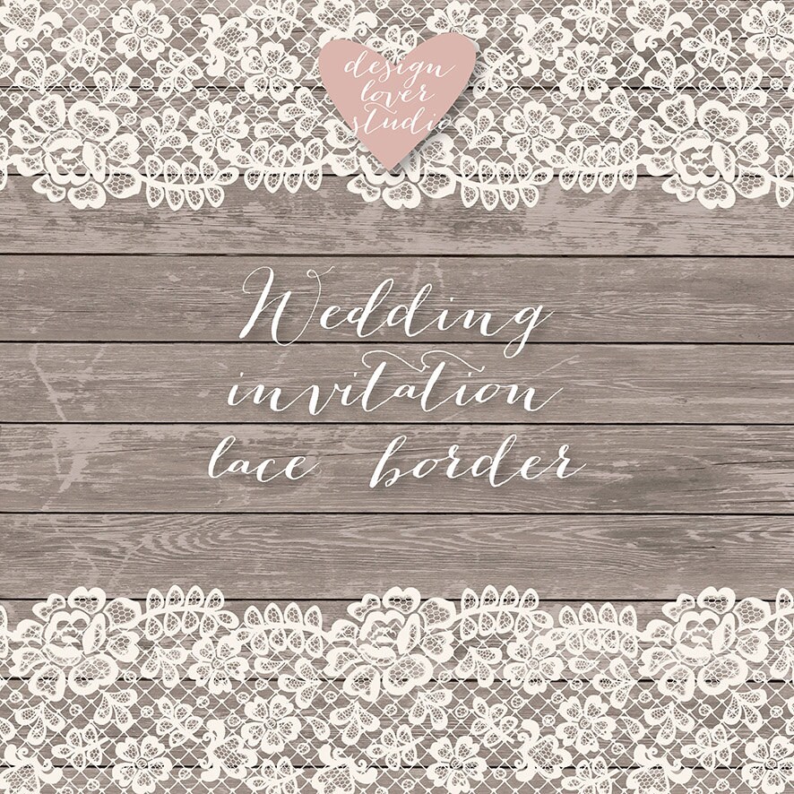 Lace Border Rustic Wedding Invitation Border Frame Lace - Etsy