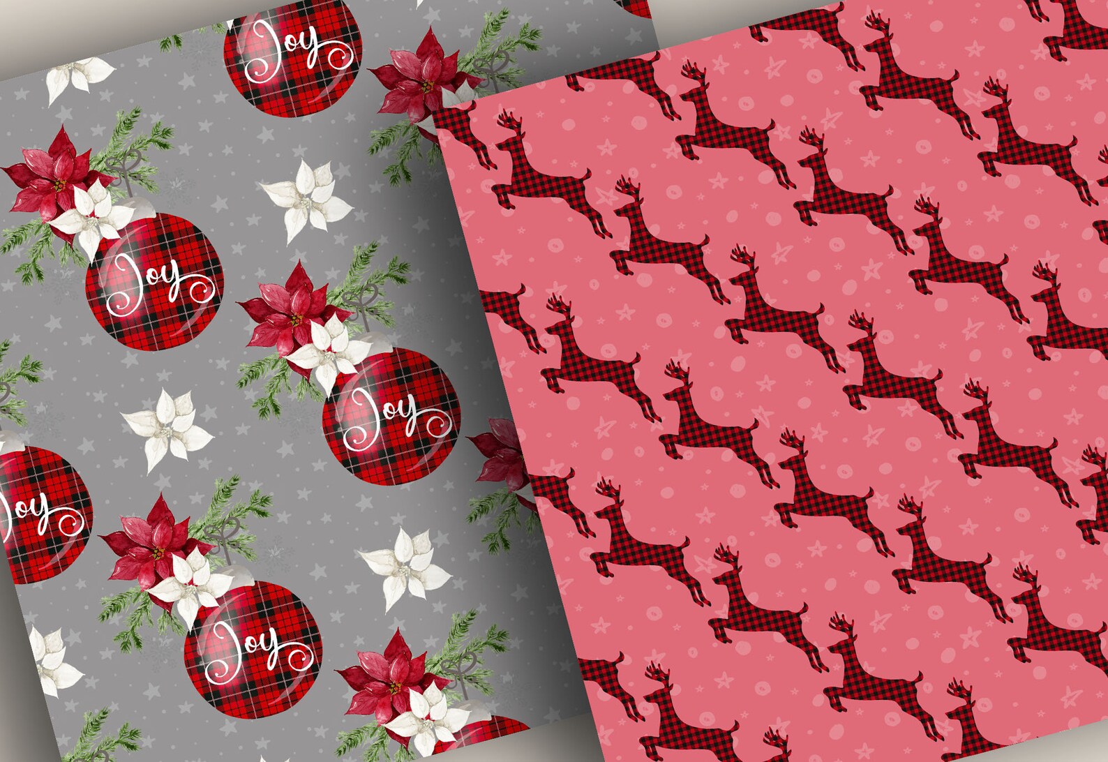 Checkered Christmas Digital Paper Pack Xmas Pattern Cute - Etsy