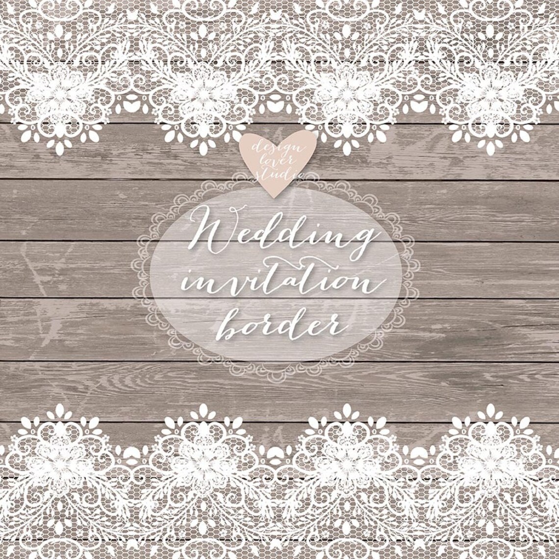 Lace Border Rustic Wedding Invitation Border Frame Lace | Etsy