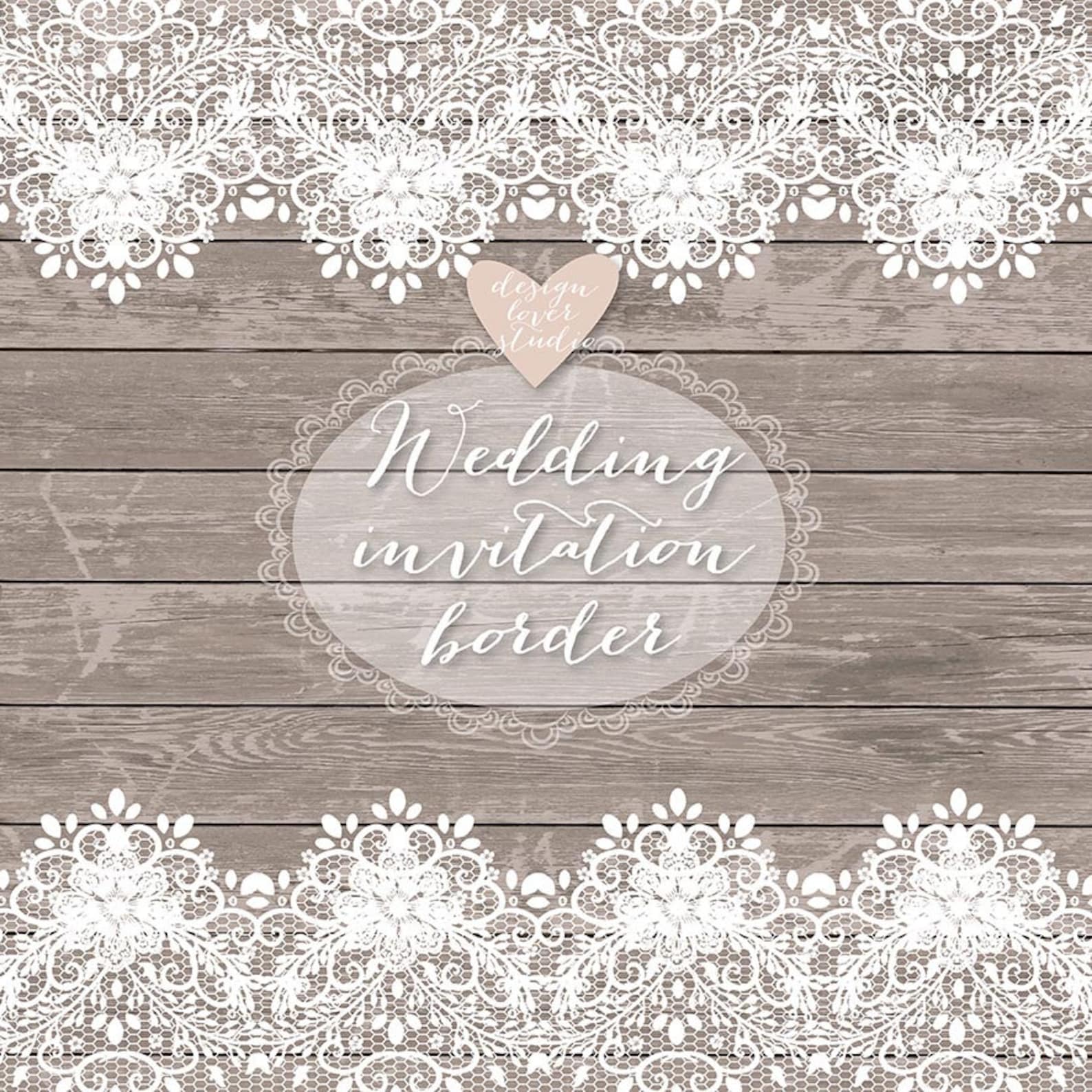 Lace Border Rustic Wedding Invitation Border Frame Lace | Etsy