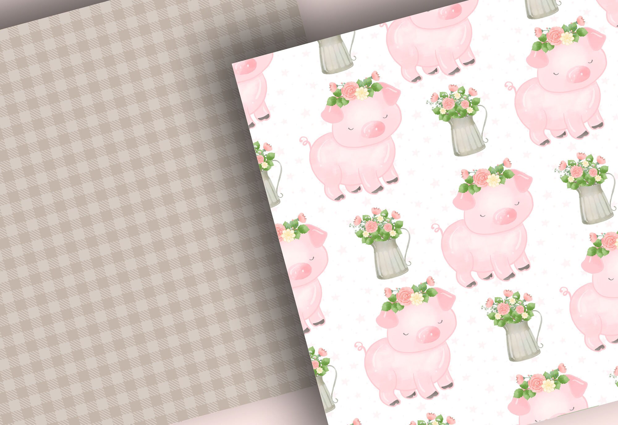 Watercolor Cute Farm Digital Paper Pack Barn Pattern Animal - Etsy