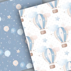 Nursery Baby Boy Rainbows Digital Paper Pack, Baby Boy Nursery, Rainbow ...