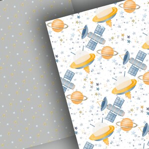 Watercolor Astronaut Space Digital Paper Pack, Boy Pattern, Nursery ...