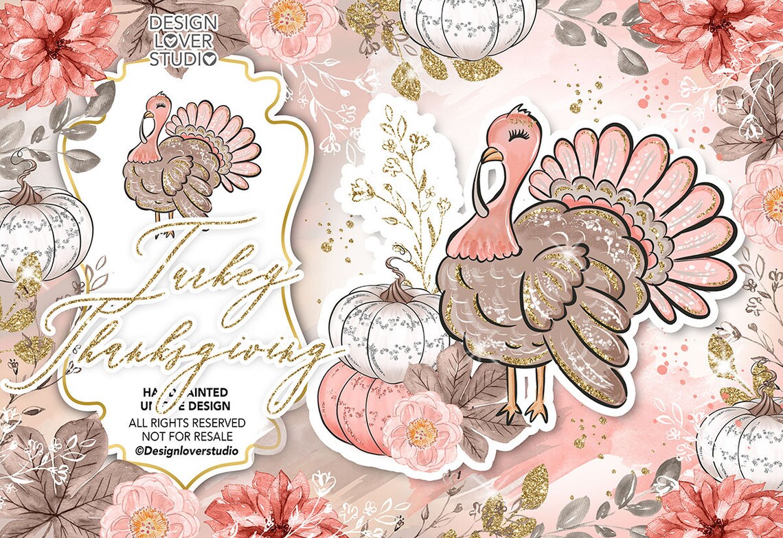 Turkey Thanksgiving Design Autumn Leaves Fall Fall Clipart - Etsy