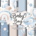 Nursery Baby Boy Rainbows Digital Paper Pack, Baby Boy Nursery, Rainbow ...