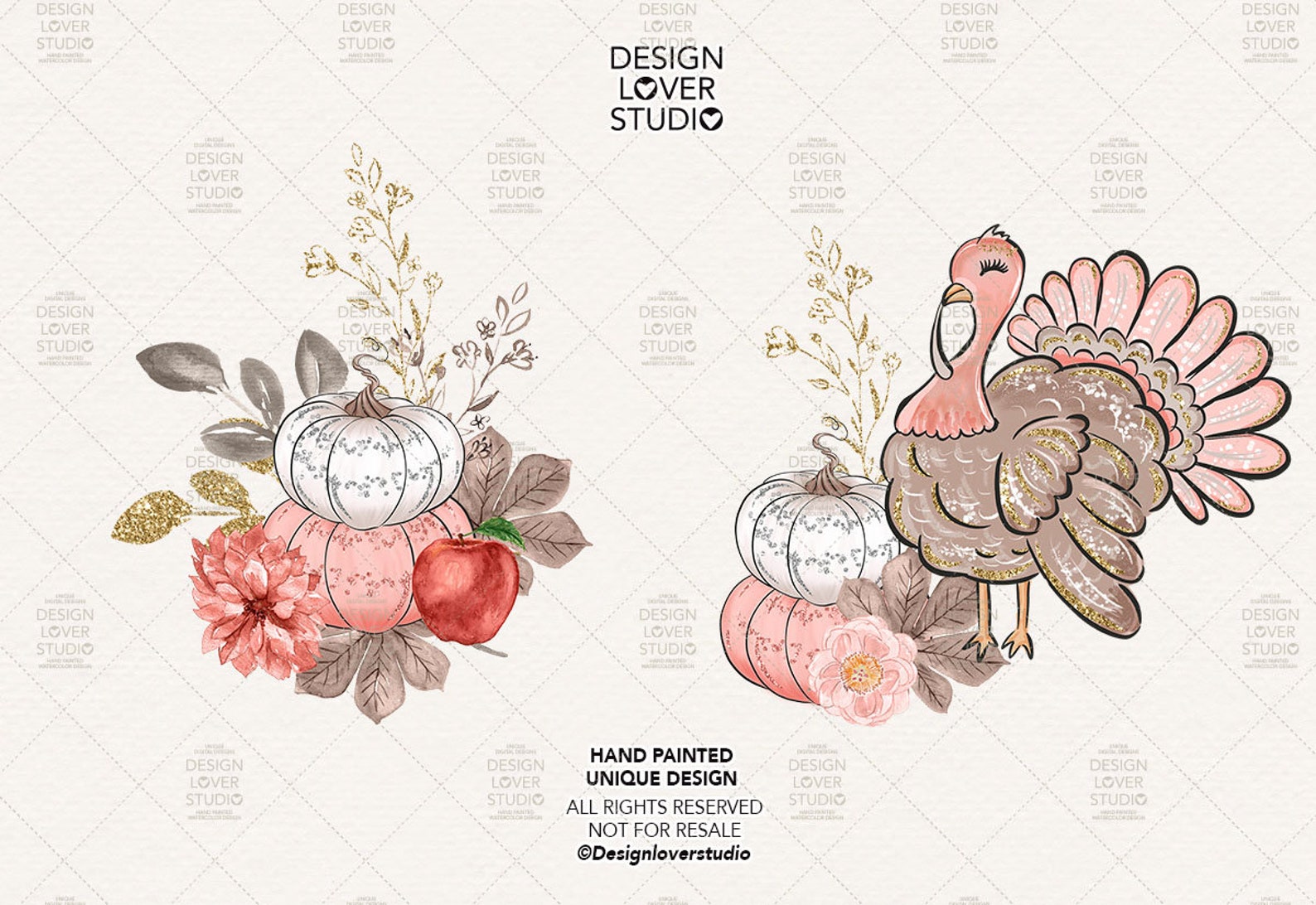 Turkey Thanksgiving Design Autumn Leaves Fall Fall Clipart | Etsy