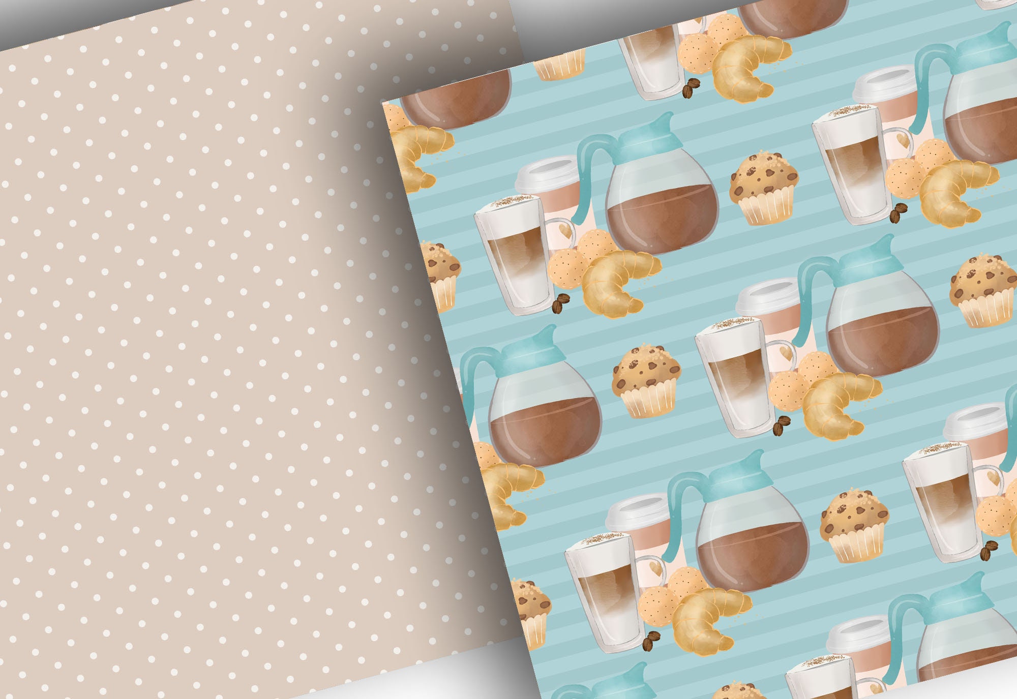 Coffee Digital Paper Pack Cafe Latte Design Cup of Coffee - Etsy