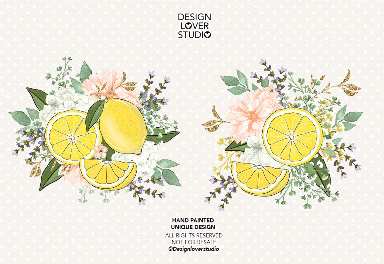 Yellow Lemon Design Spring Watercolor Flower Yellow Floral - Etsy