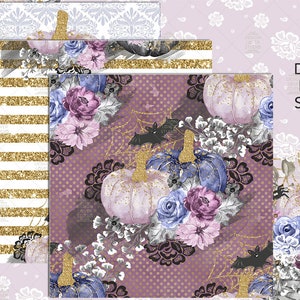 Halloween Pumpkin Digital Paper Pack, Pumpkin, Halloween, Spider ...