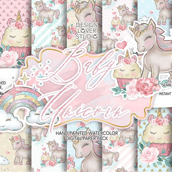 Unicorn Digital Paper - Etsy