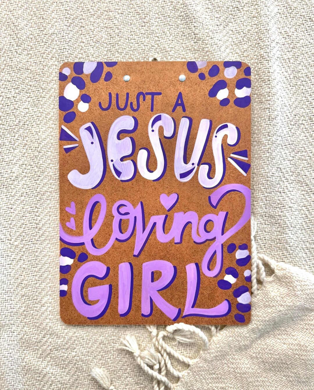 Jesus Loving Girl Clipboard, Ready to Ship Painted Clipboard, Bible ...