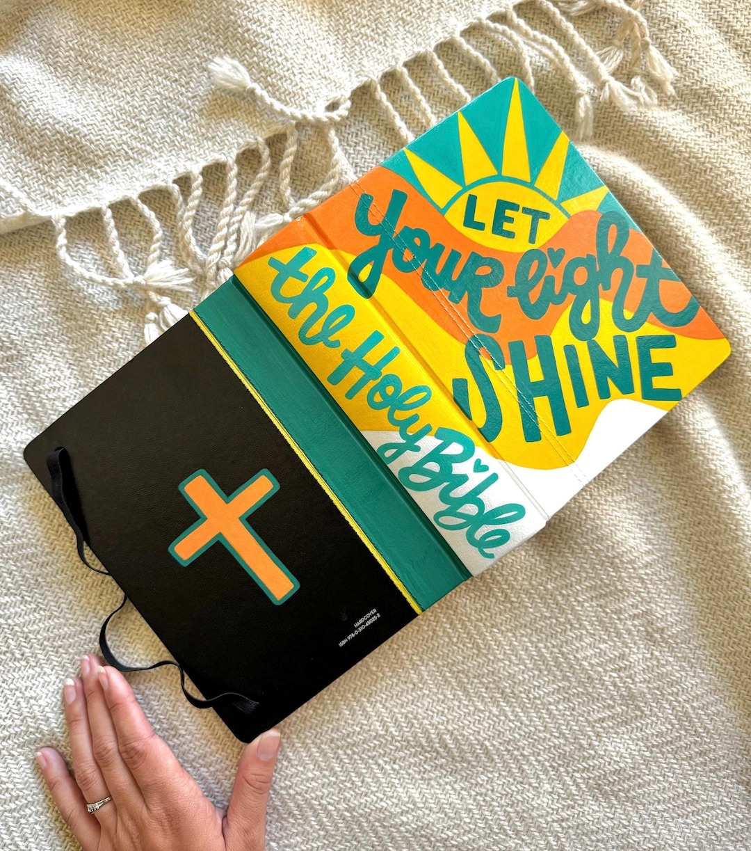 Let Your Light Shine Bible, Preppy Bible Design, Semi Custom NIV Hand ...