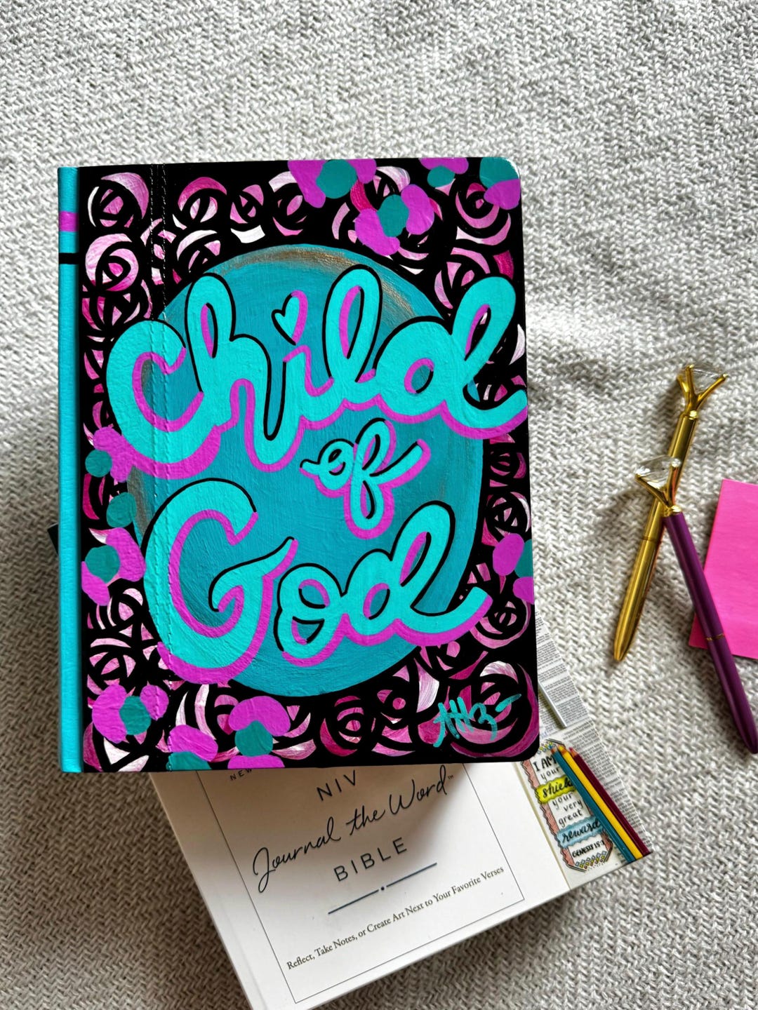Custom Bible Cover NIV, Hand Painted Personal Bible, Preppy Painted ...