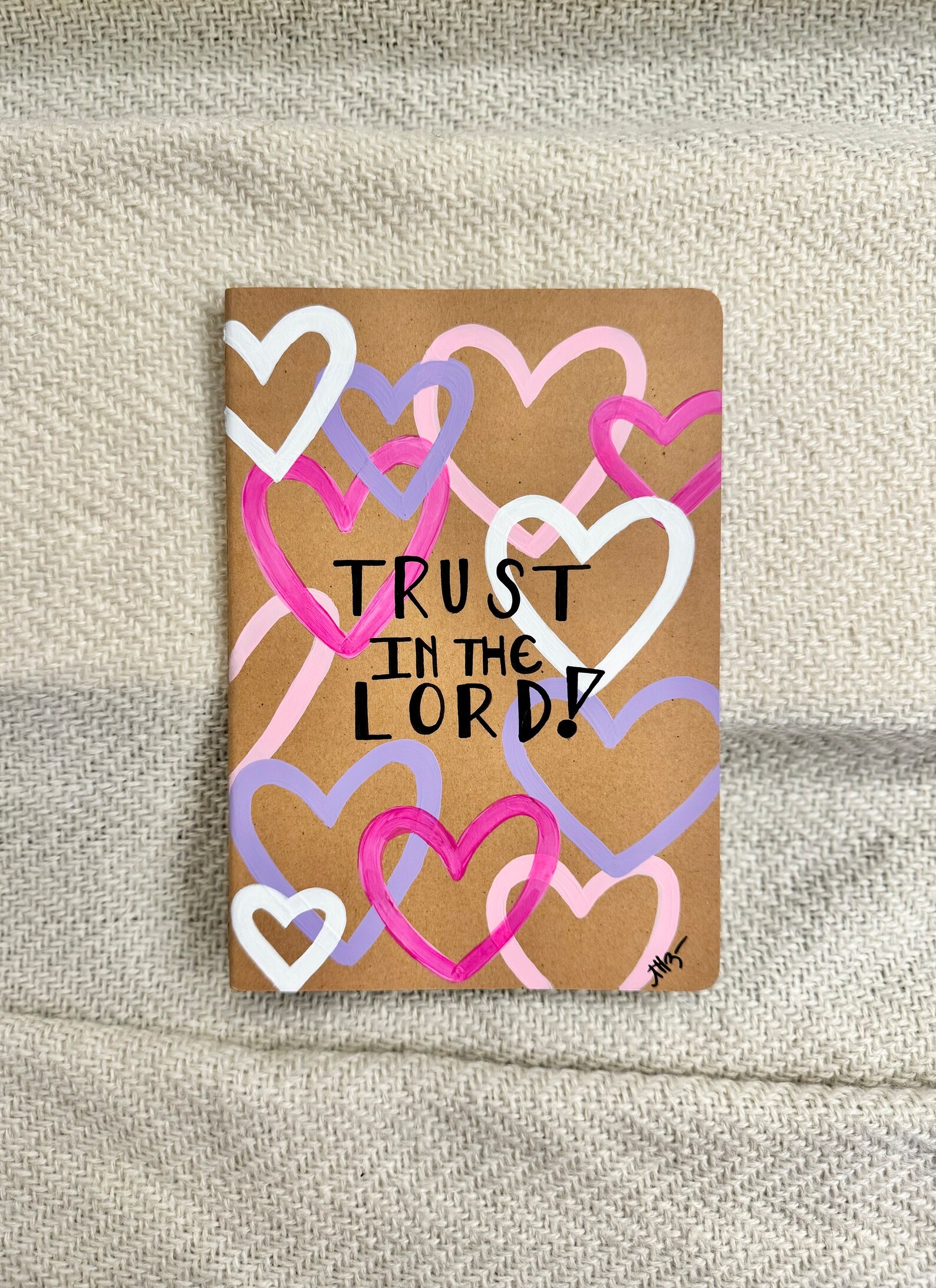 Trust in the Lord, God is Good, Preppy Style Hand Painted Notebook ...