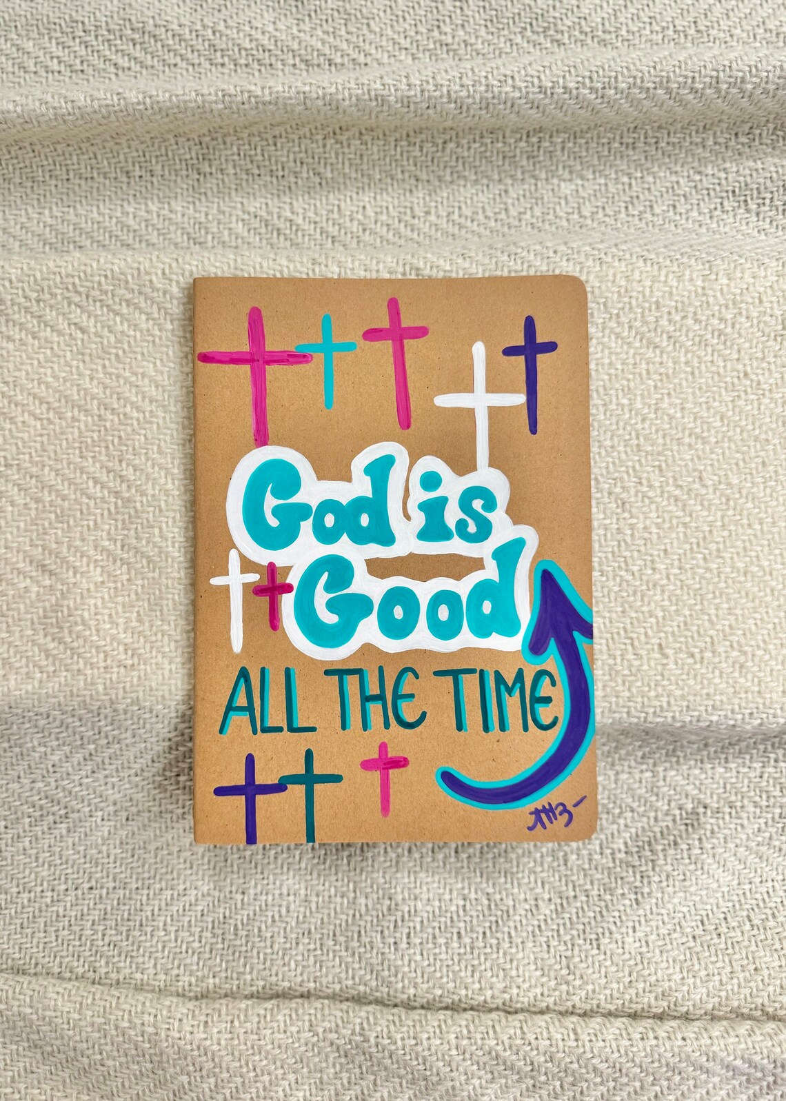 Trust in the Lord, God is Good, Preppy Style Hand Painted Notebook ...