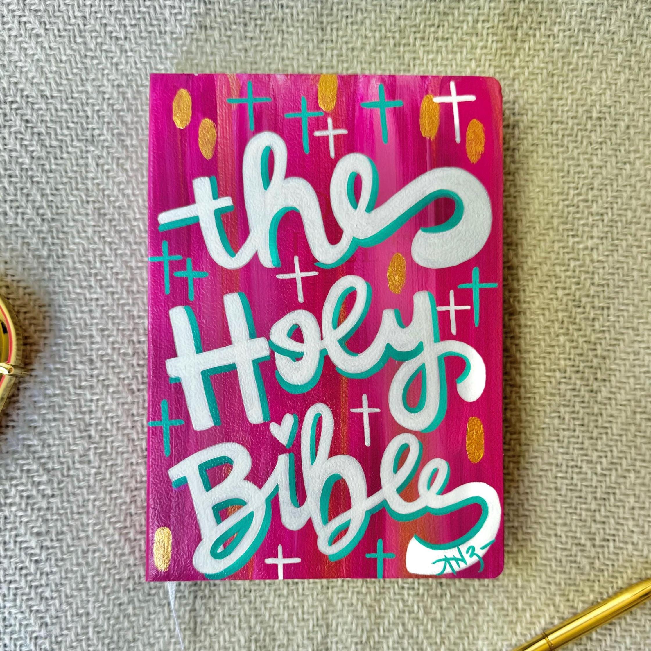 Choose Your KJV Bible Hand Painted KJV Holy Bibles, Preppy Style Women ...