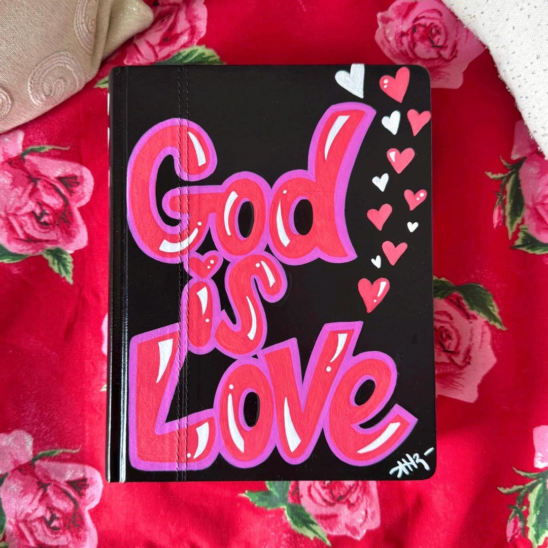 Heart Theme Bible, Hand Painted NIV Bible, the Holy Bible Semi-custom ...