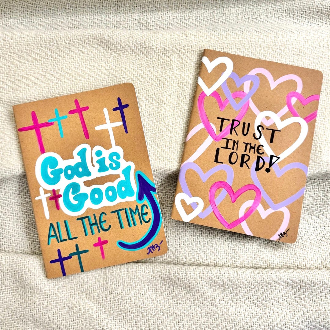 Preppy Painted Journal Set, Trendy Preppy Designs Bible Notebooks ...