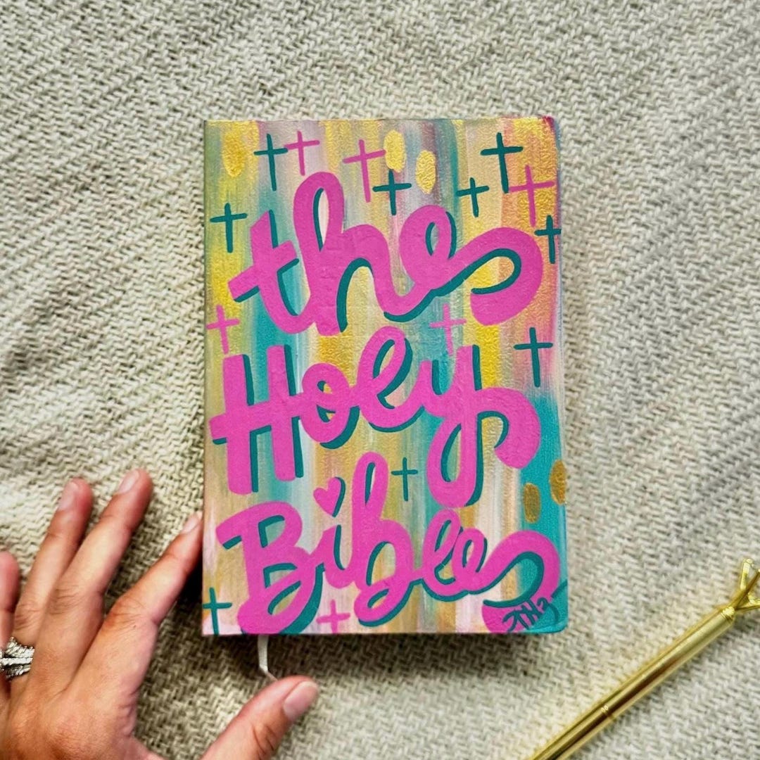 Preppy Women Bible KJV Hand Painted, King James Version Bibles Preppy ...
