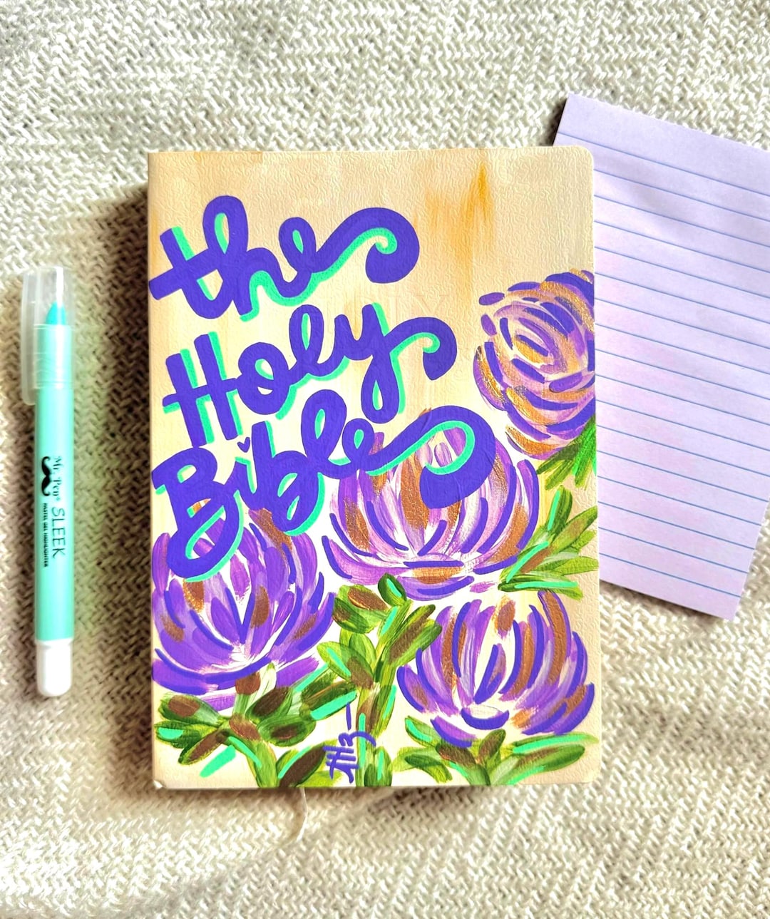 Preppy Nature KJV Bible, Hand Painted King James for Women, KJV Bible ...