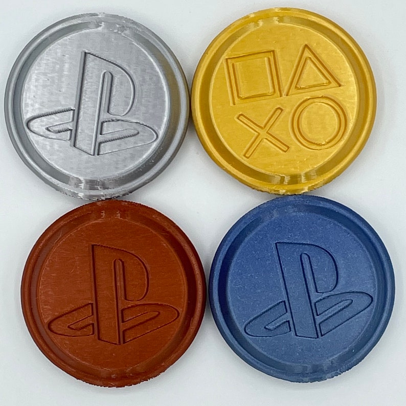 Playstation 5 Trophy Astro Coins set of 3 Platinum Blue - Etsy