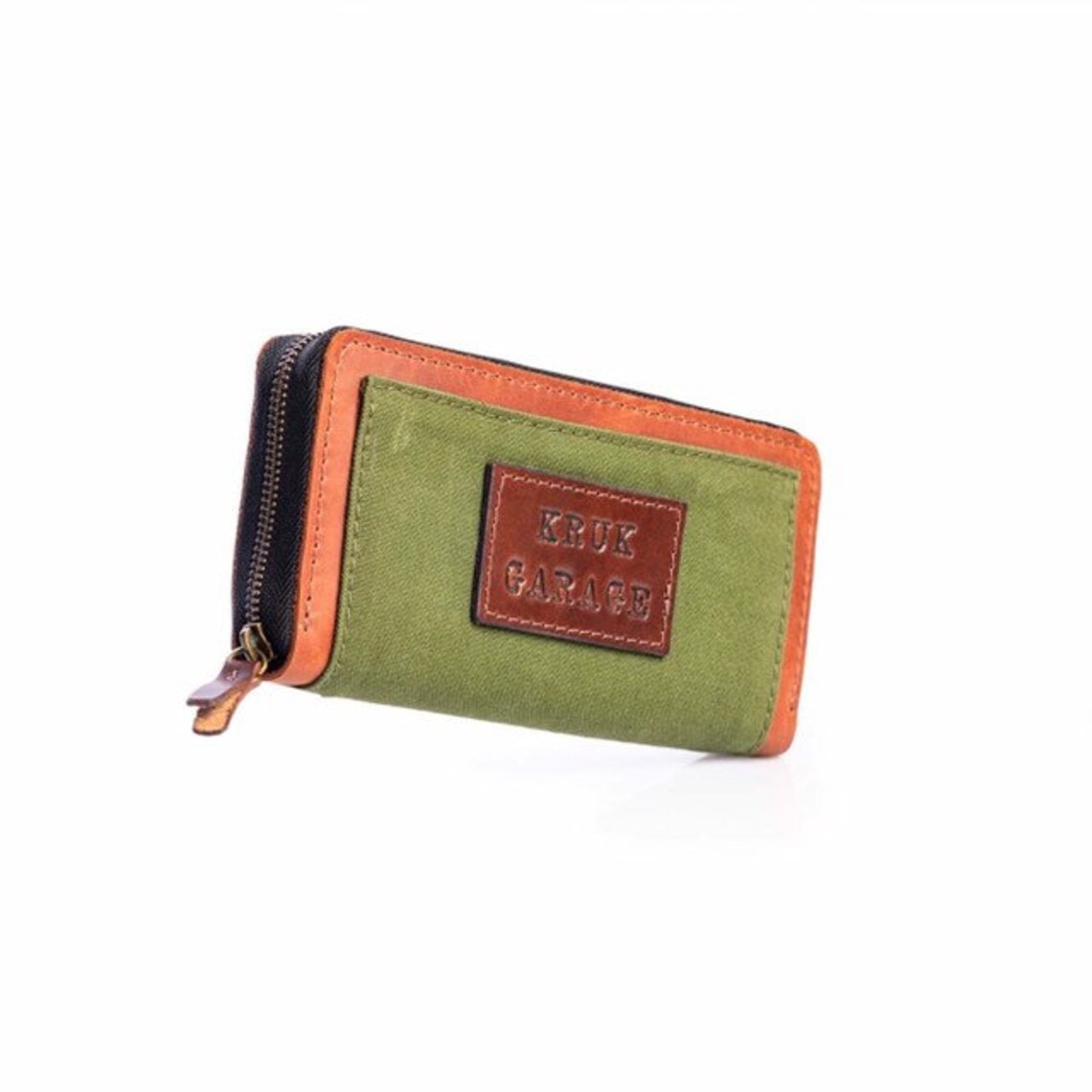 Handcrafted Wallet Canvas and Leather Wallet Large Wallet Mens | Etsy