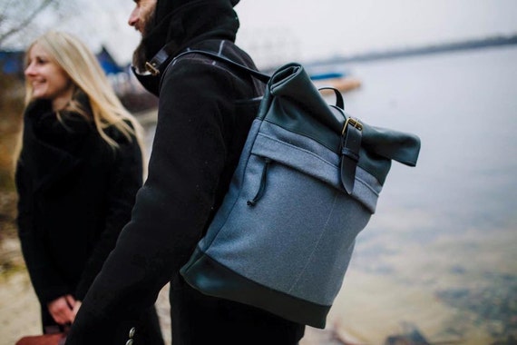 Wool Felt Backpack Men's Laptop Backpack School Backpack | Etsy