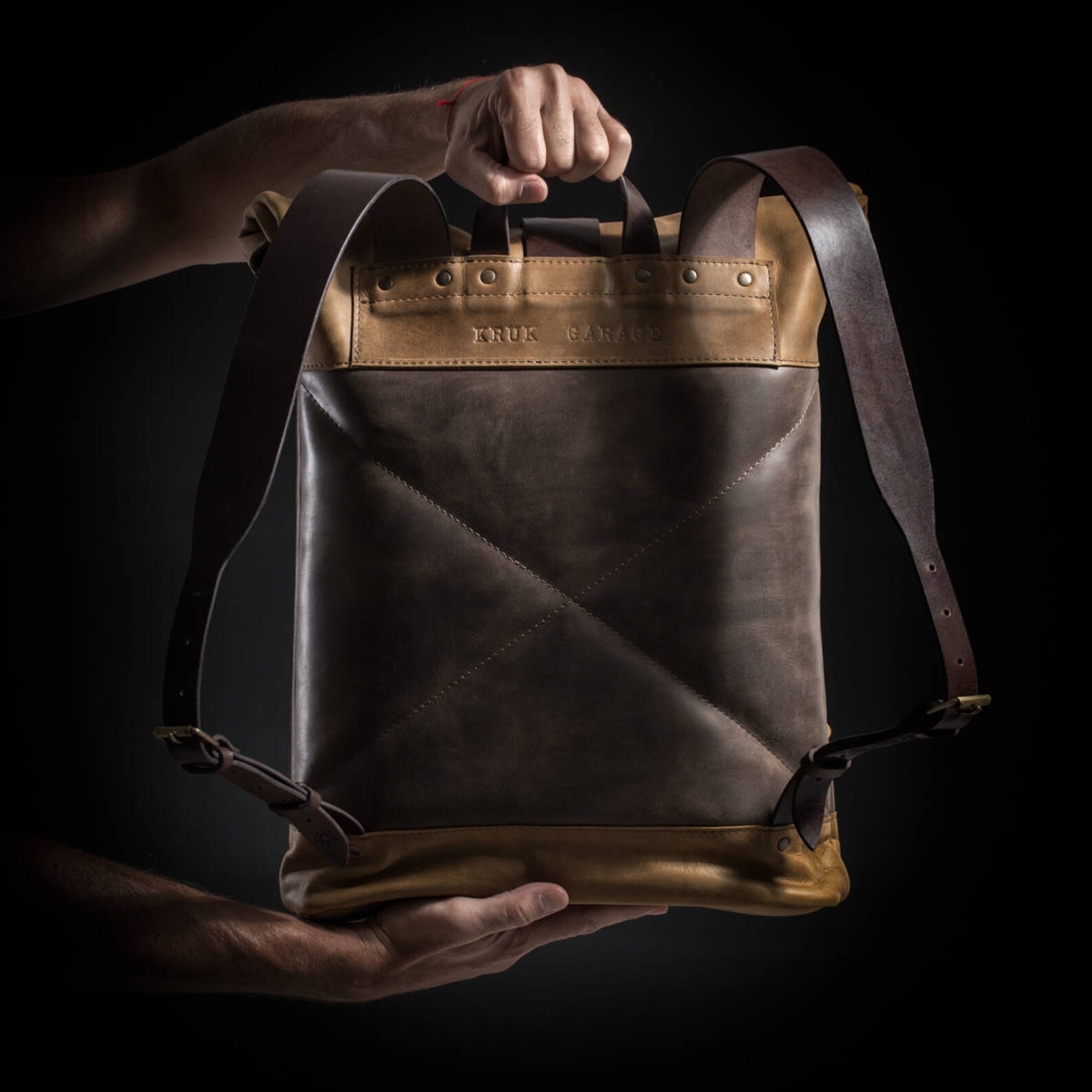 Leather Roll Top Backpack Laptop Backpack Computer Backpack - Etsy