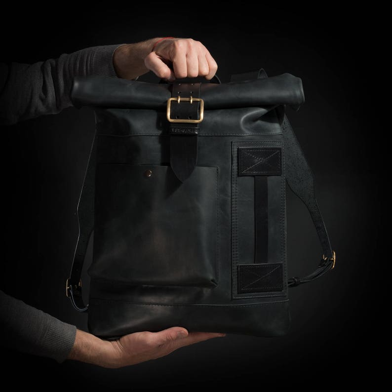 Roll Top Backpack Computer Backpack Student Backpack Father | Etsy