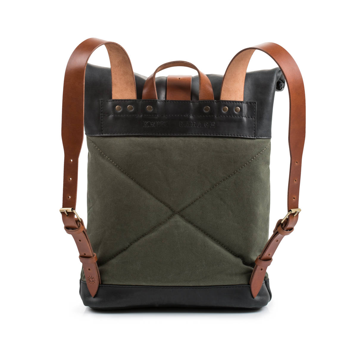 Womens Backpack Canvas and Leather Backpack Roll Top Backpack | Etsy