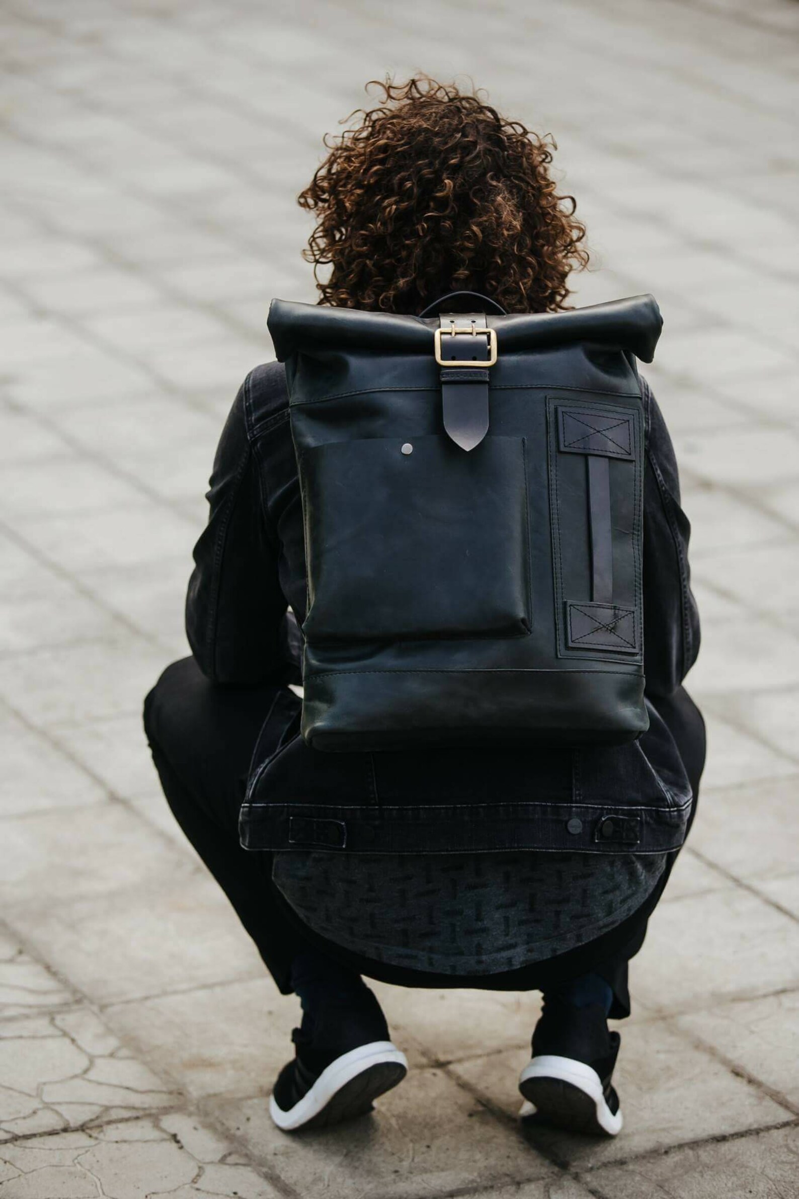Leather Backpack Men Roll Top Backpack Computer Backpack | Etsy