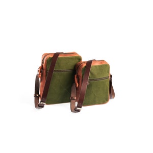Small Shoulder Bag Mini Bag for Men Canvas and Leather - Etsy