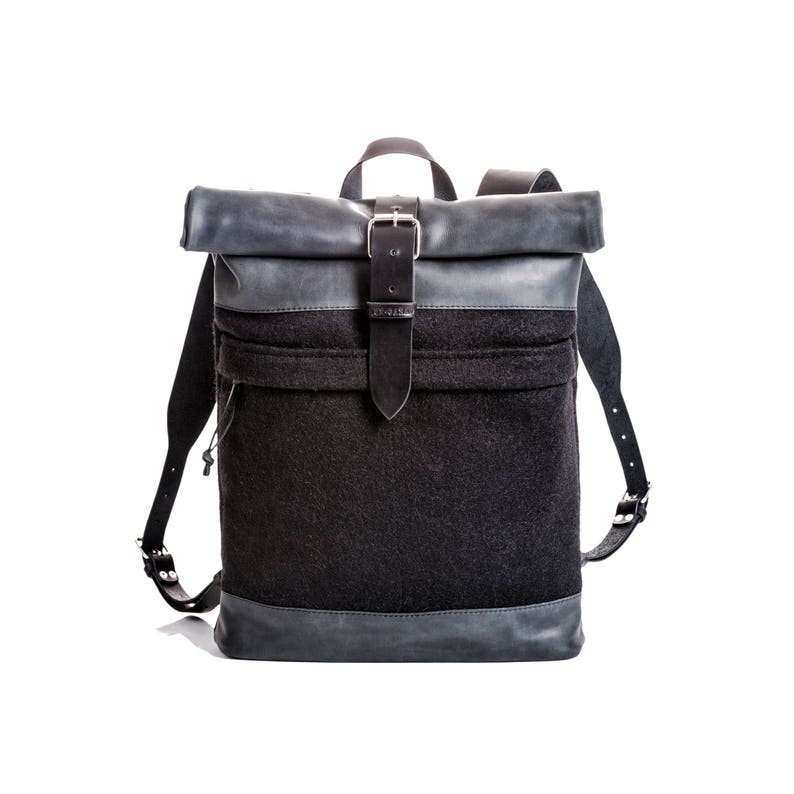 Wool Felt Backpack Roll Top Backpack Laptop Backpack Winter - Etsy
