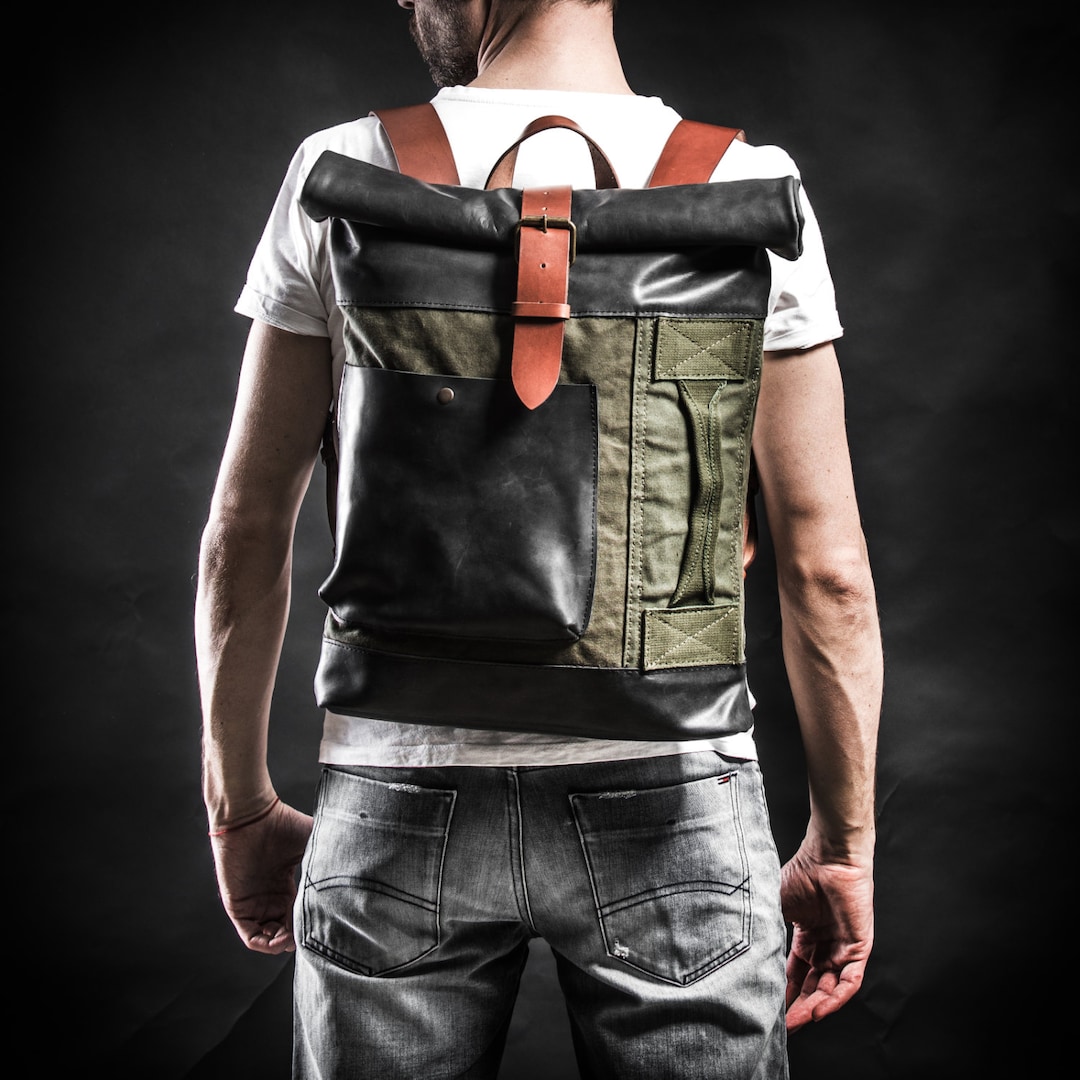 Computer Backpack Roll Top Backpack Laptop Mens Backpack Tech Gadgets ...