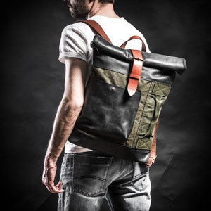 Computer Backpack Roll Top Backpack Laptop Mens Backpack Tech Gadgets ...