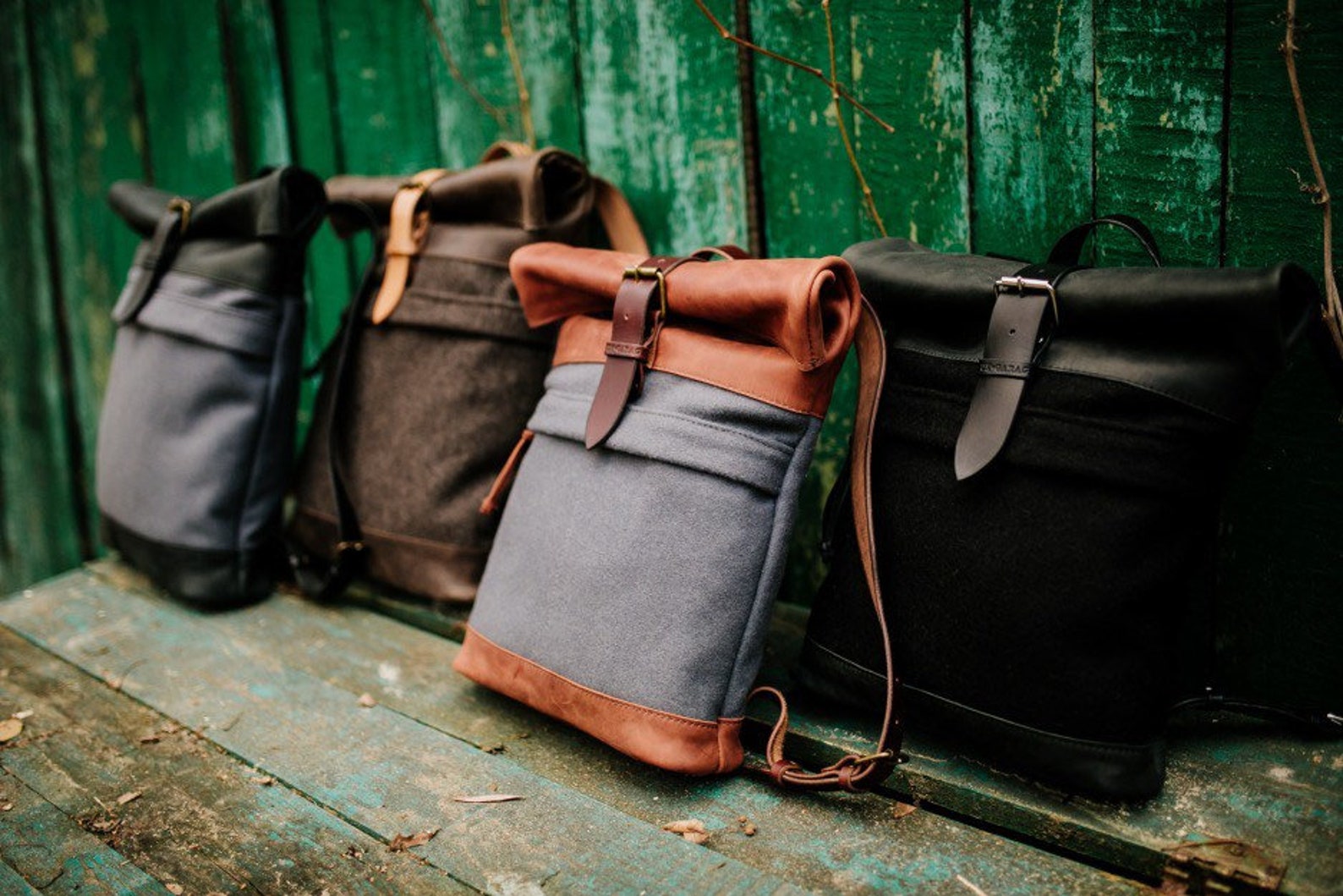 Wool Felt Backpack Roll Top Backpack Laptop Backpack Winter - Etsy