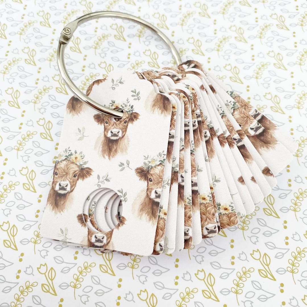 Highland Cow 16x Thick Card Thread Floss Drops | Cross Stitch ...