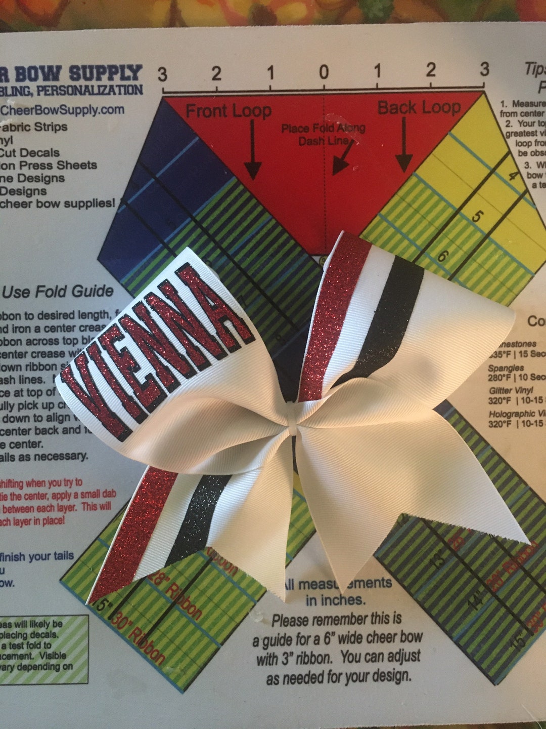 Double Stripe Team Bow/cheer Bow/team Bows - Etsy