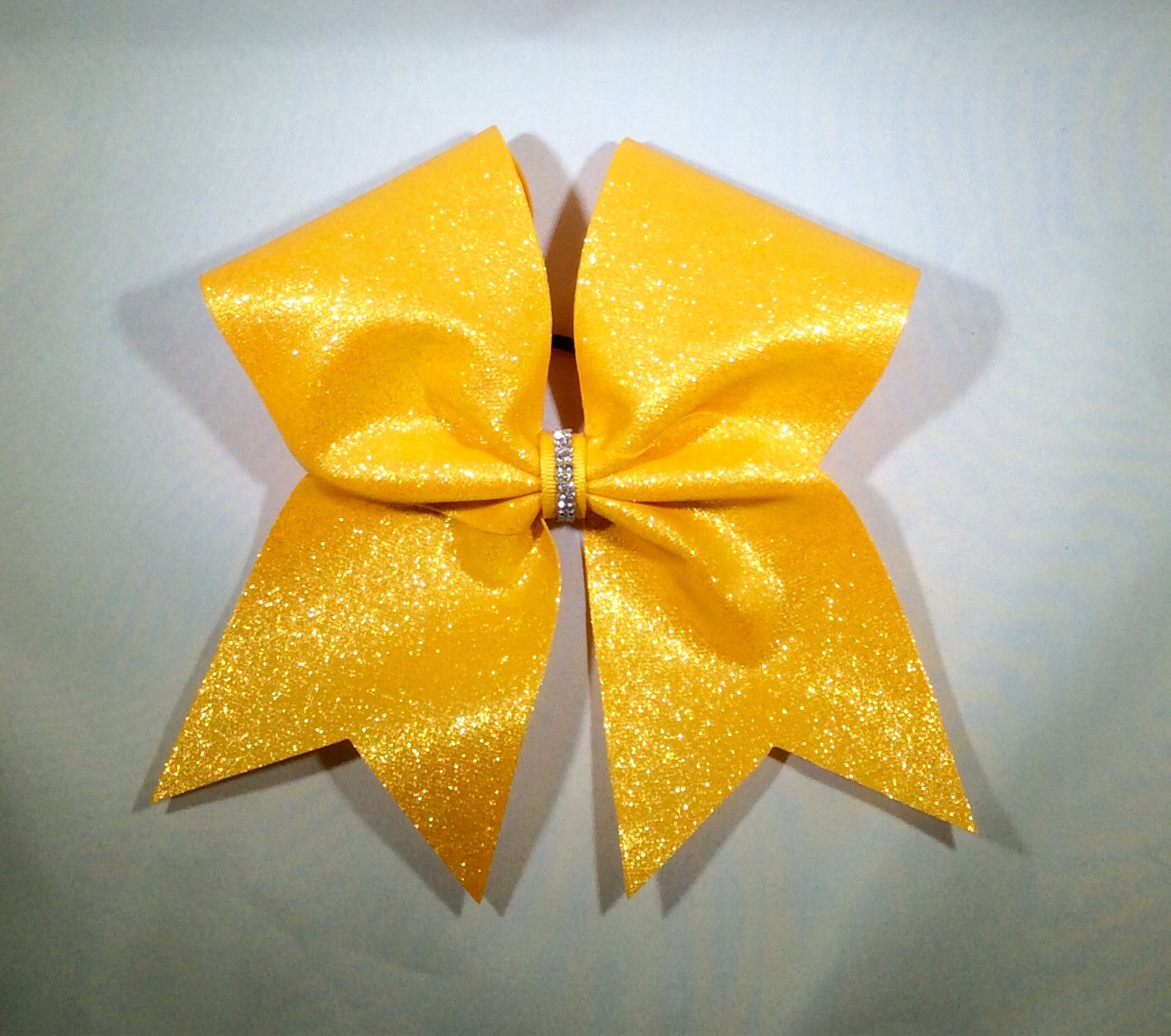 Yellow Gold Glitter Cheer Bow/cheer Bows/yellow Glitter Cheer - Etsy